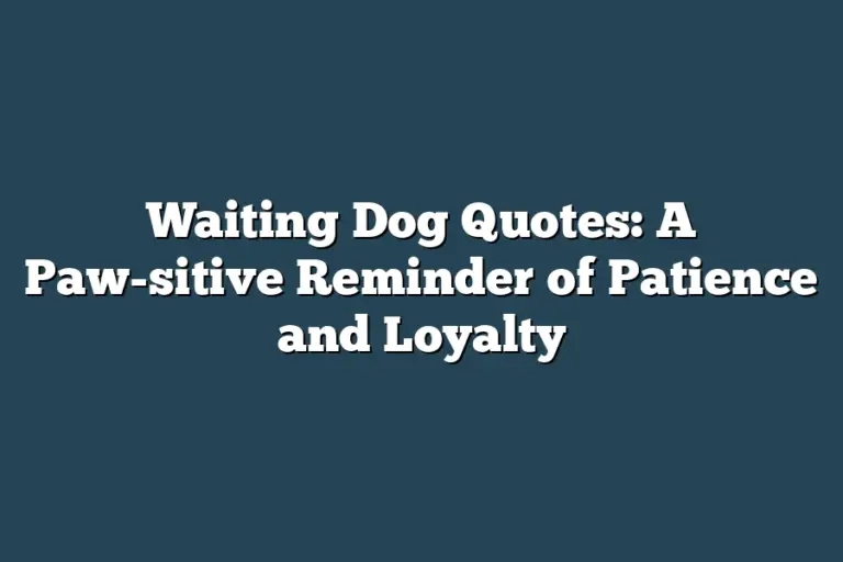 Waiting Dog Quotes: A Paw-sitive Reminder of Patience and Loyalty ...